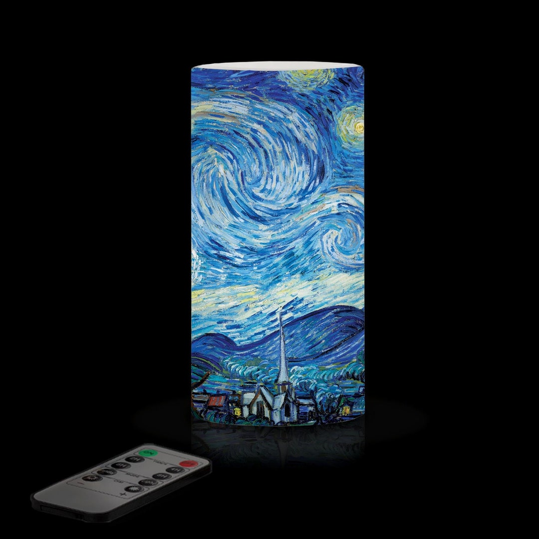 NEW Van Gogh Starry Night 6 LED Real Wax Candle With Remote - Etsy