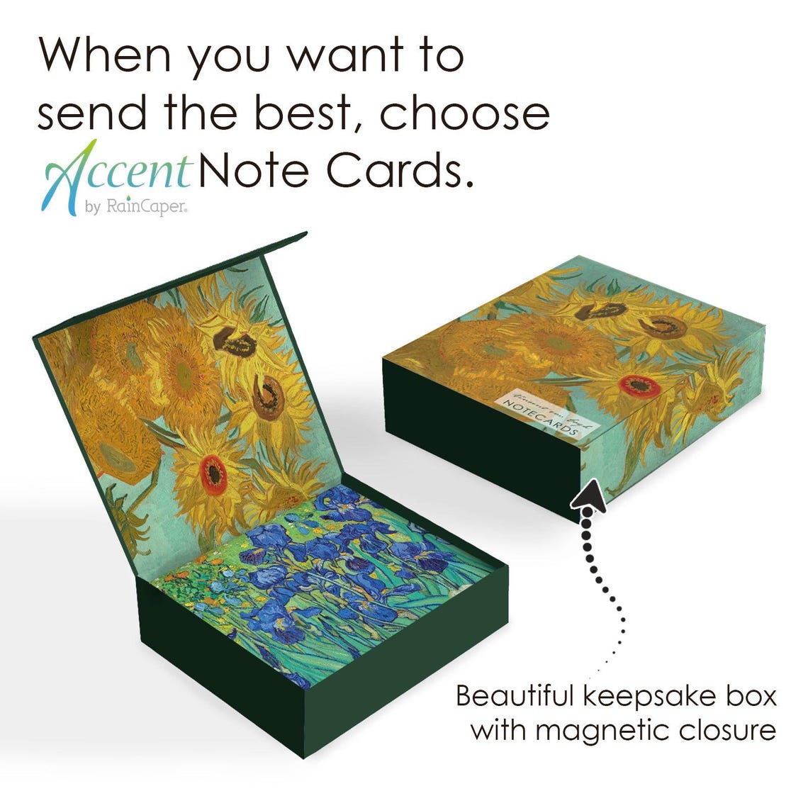 Van Gogh Flowers - Boxed Blank Note Cards – Set of 16 in a Keepsake ...