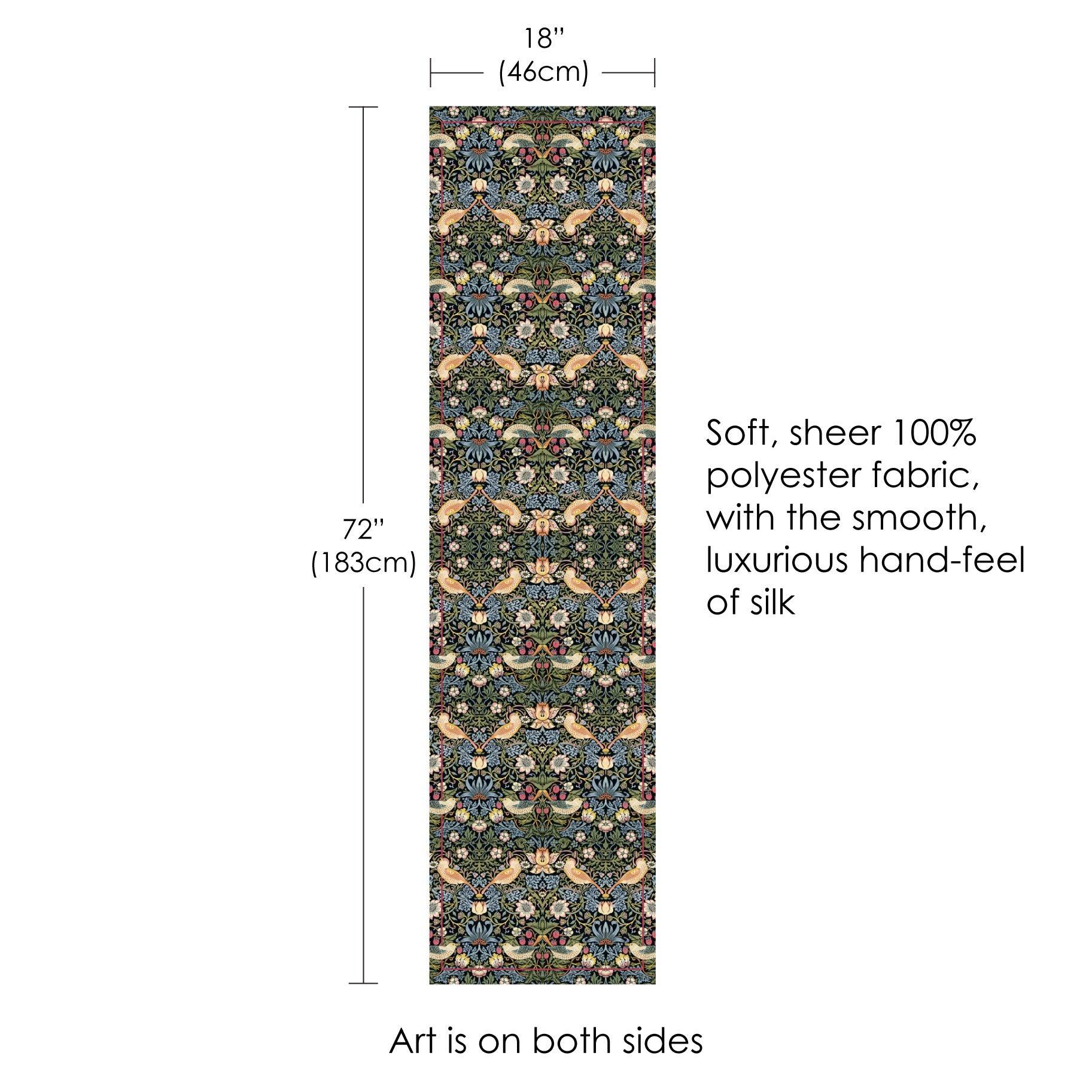 William Morris Strawberry Thief Long Sheer Scarf – Lightweight, Elegant ...