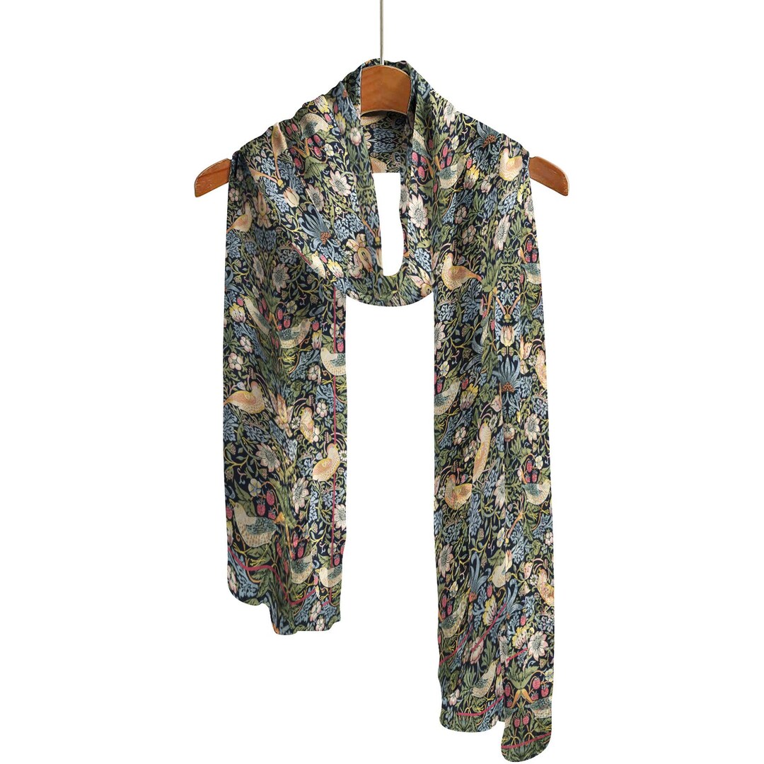 William Morris Strawberry Thief Long Sheer Scarf – Lightweight, Elegant ...