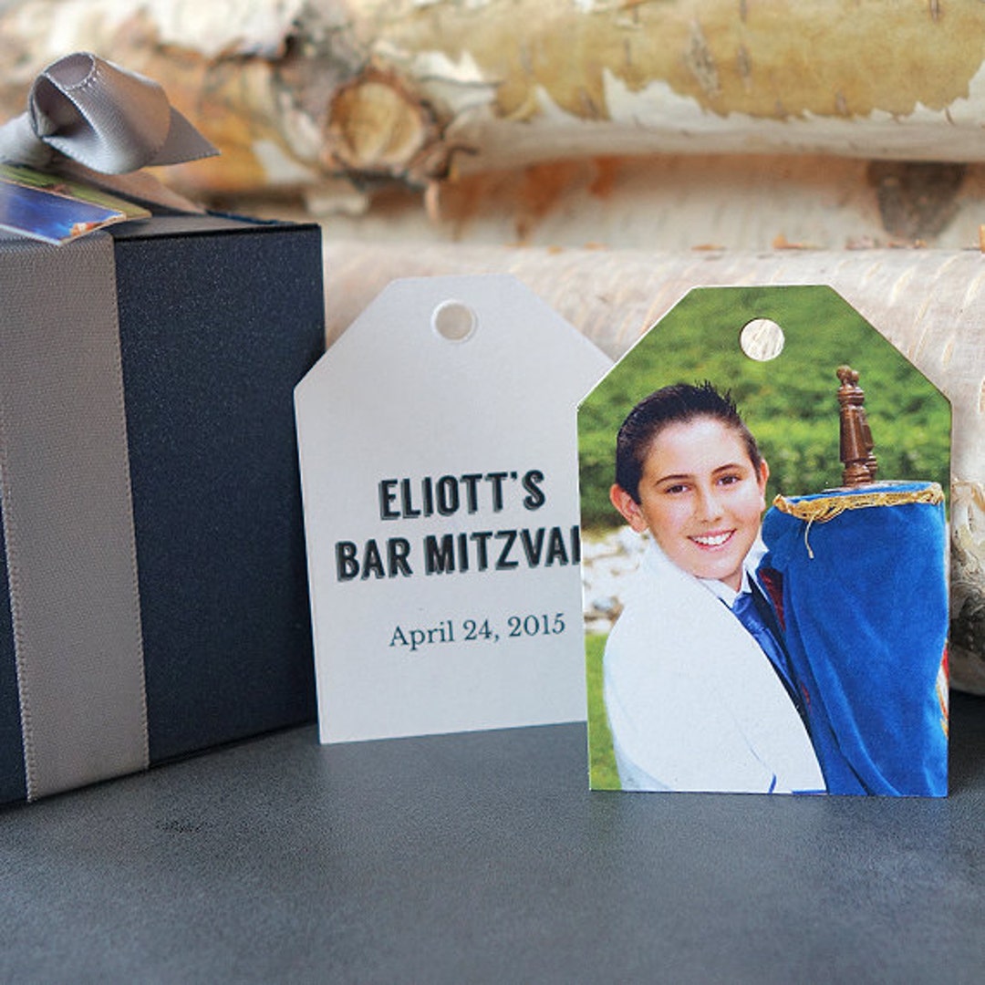 Bar Mitzvah Favor Tags With Photo and Note (ticket Tags) - Etsy