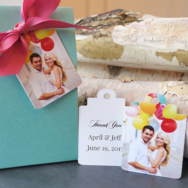 Wedding Favor Tags With Personalized Message and Photo (boutique Tags ...