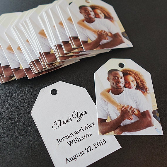Wedding Favor Tags With Photo and Custom Message ticket Tags - Etsy