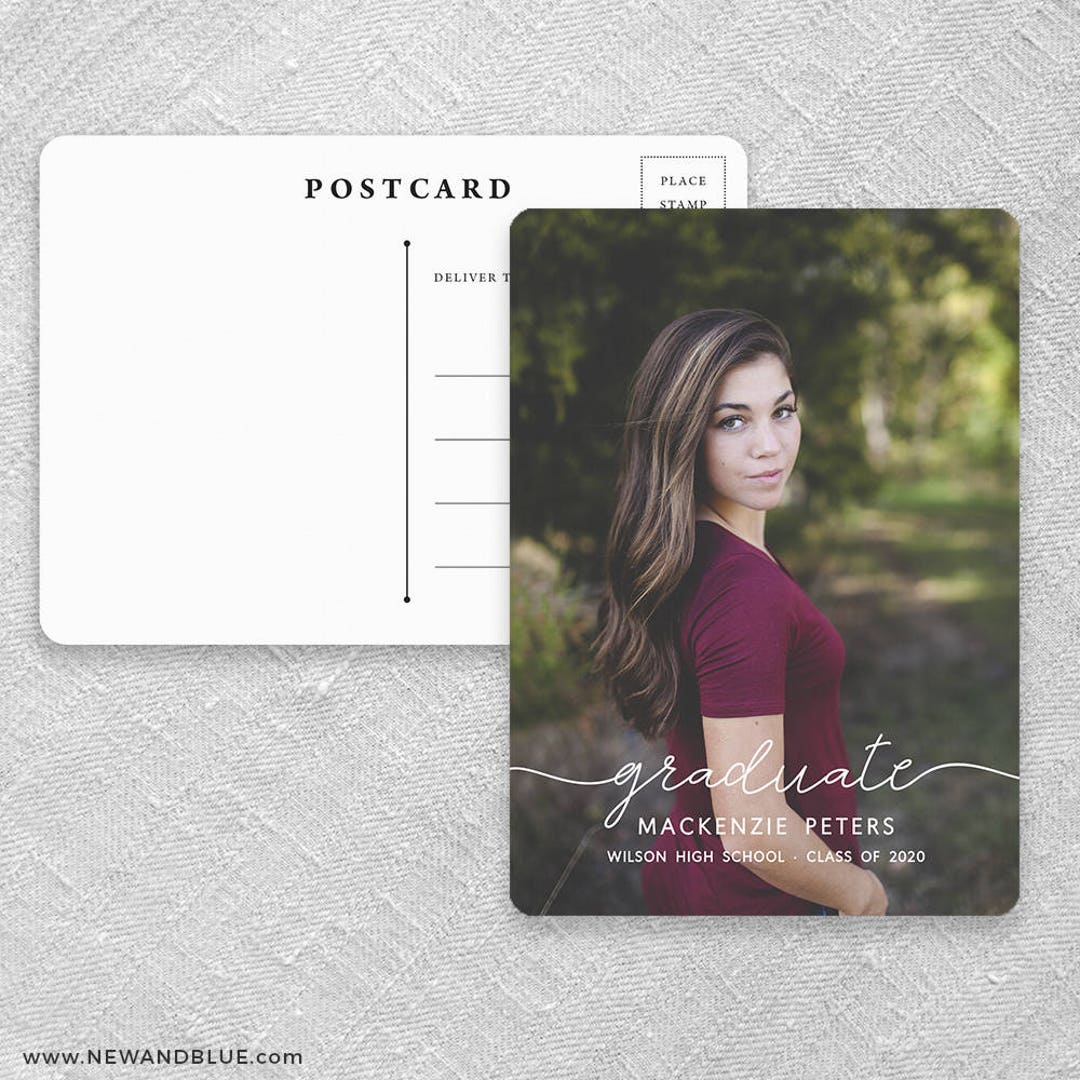 Senior Picture - Graduation Announcement Postcard - Save-the-date - Etsy