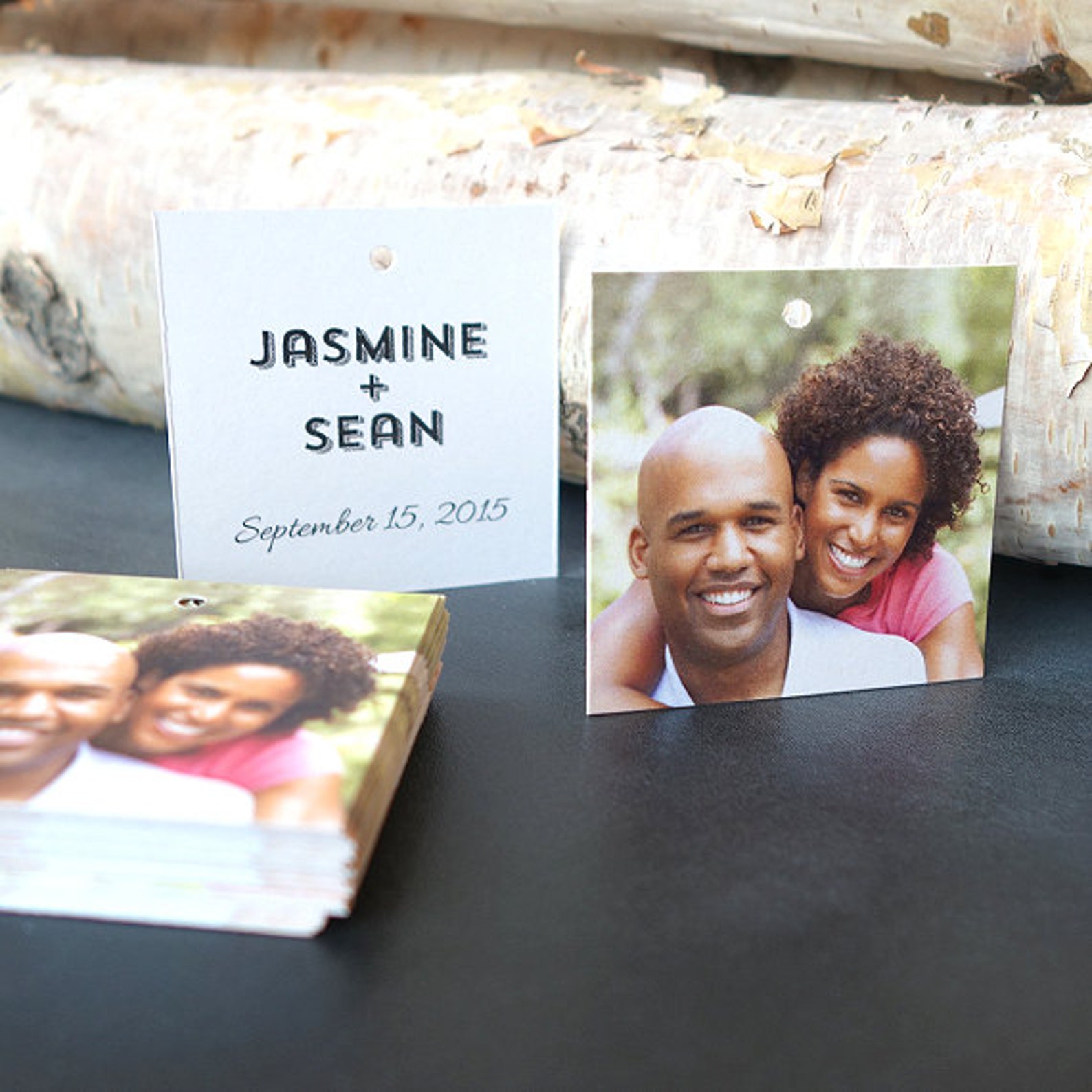 Wedding Favor Tags Die Cut Tags With Photo on Front and - Etsy