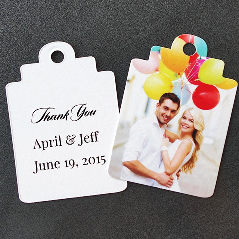 Wedding Favor Tags With Personalized Message and Photo (boutique Tags ...