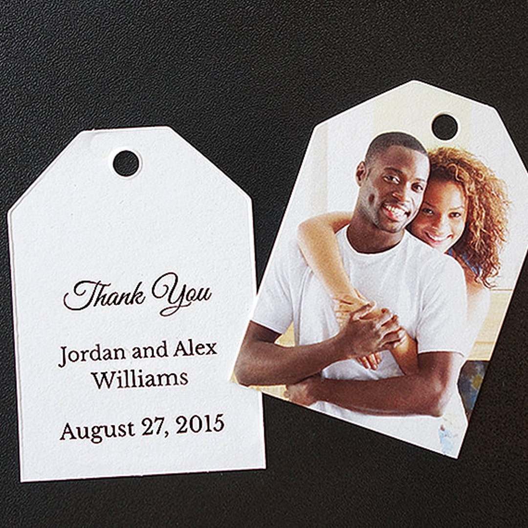 Wedding Favor Tags With Photo and Custom Message (ticket Tags) - Etsy