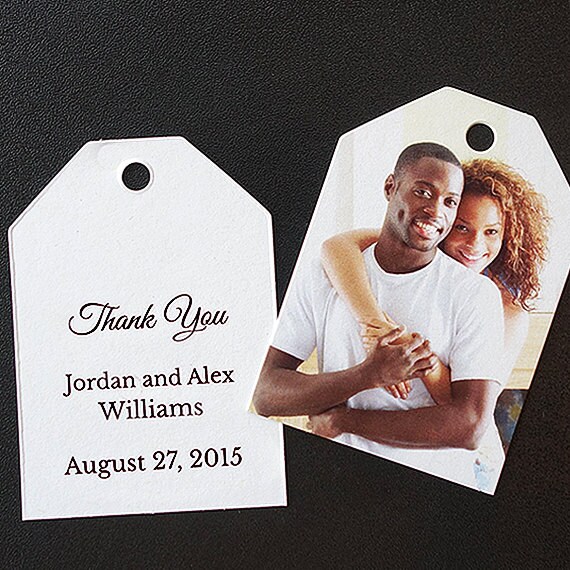 Wedding Favor Tags With Photo and Custom Message ticket Tags - Etsy