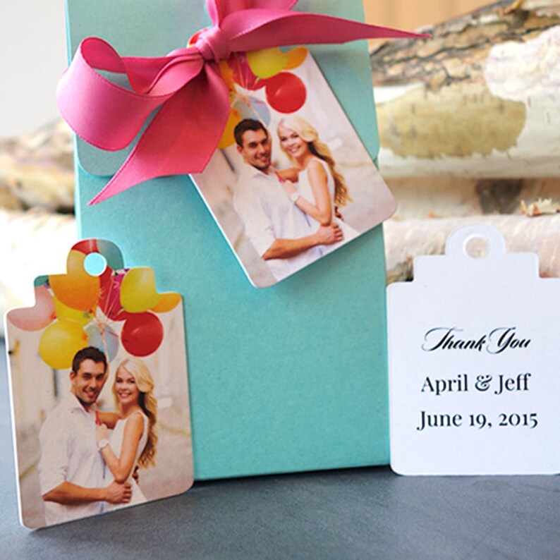 Wedding Favor Tags With Personalized Message and Photo (boutique Tags ...