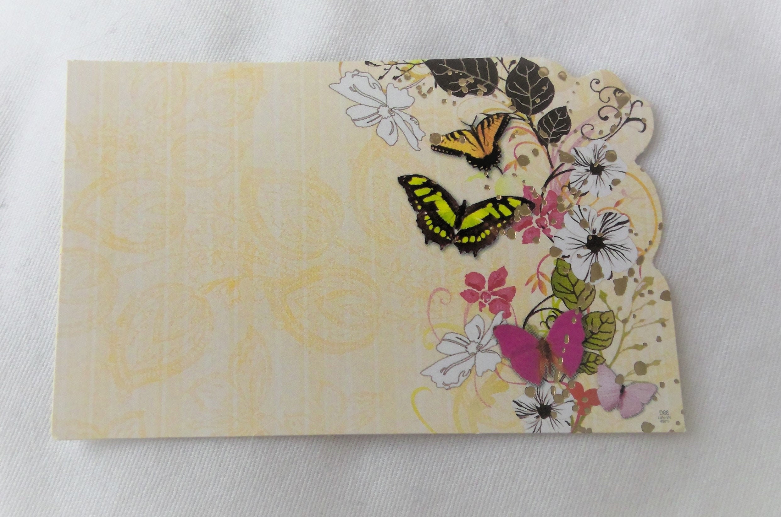 12 Blank Butterflies & Flowers Enclosure Cards, Note Cards, Florist ...