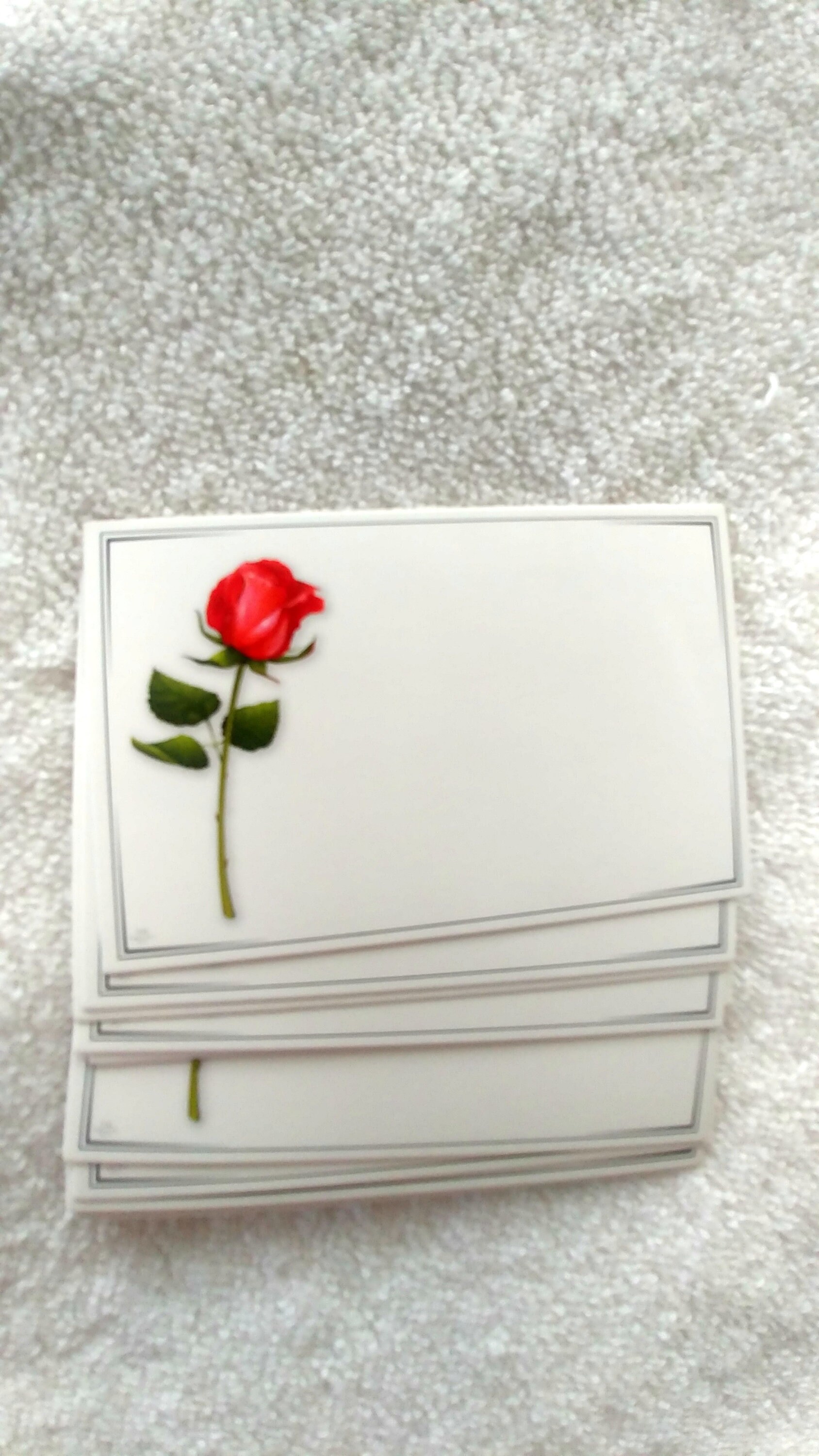 12 Blank Rose Flower Enclosure Cards, Note Cards, Florist Supplies ...