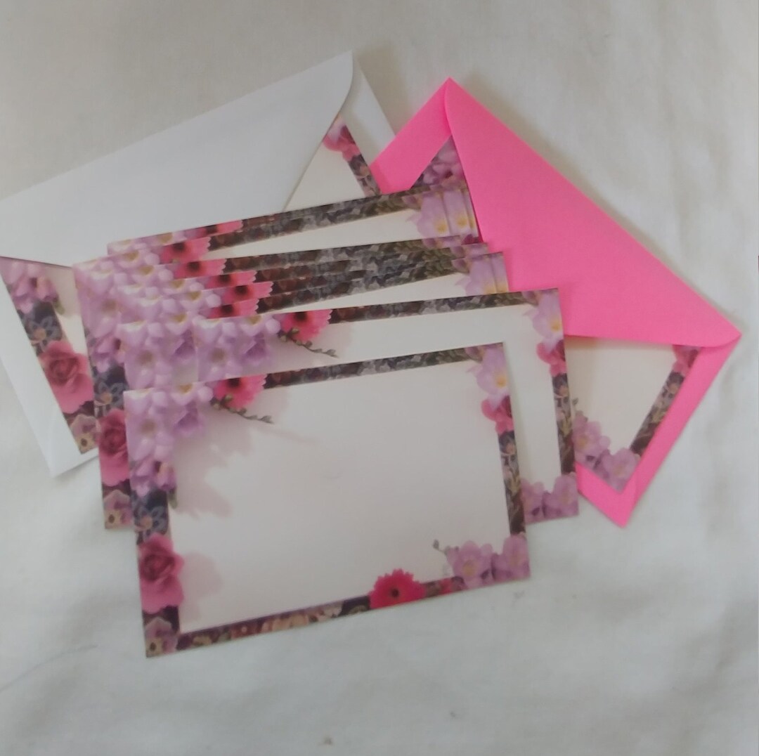 12 Blank Flower Enclosure Cards, Note Cards, Florist Supplies, Flower ...