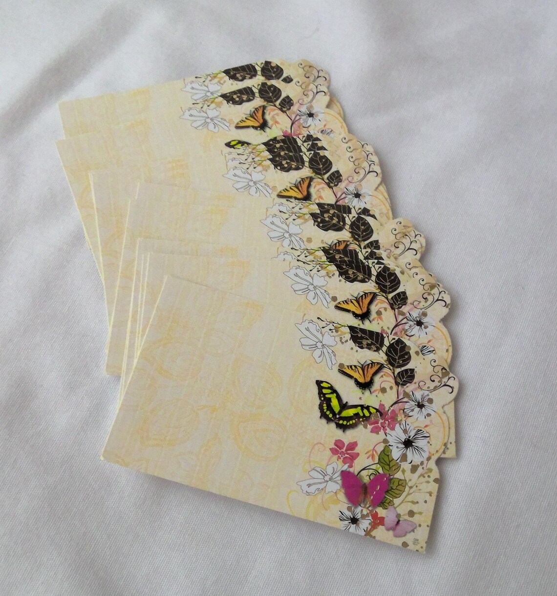 12 Blank butterflies & flowers Enclosure Cards note cards | Etsy