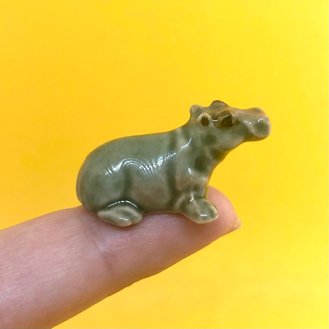 Miniature Ceramic Hippopotamus - Etsy Denmark