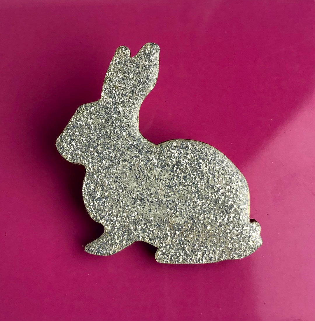 Silver Sparkle Rabbit Brooch - Etsy