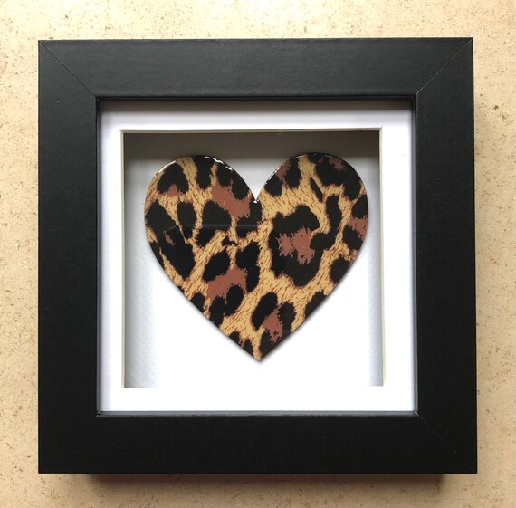 Leopard Print Wood and Resin Heart Frame - Etsy