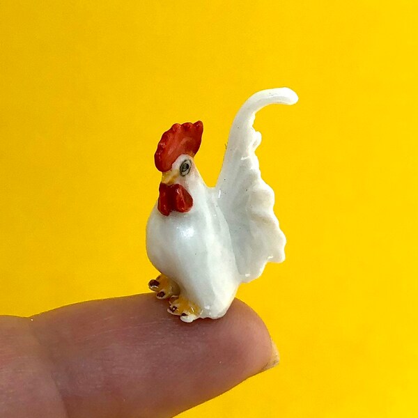 Miniature Ceramic Chicken Figurines - Etsy