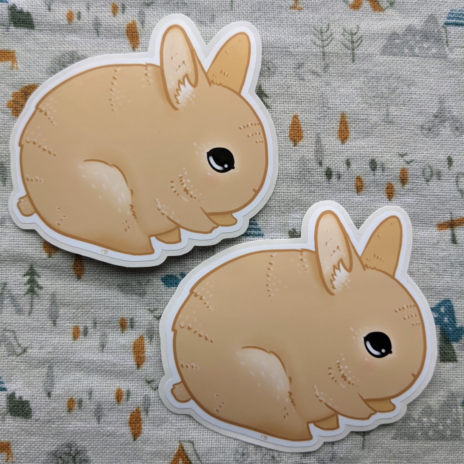 Chonky Bunny Glossy Vinyl Sticker / Rabbit Sticker / Spring / | Etsy