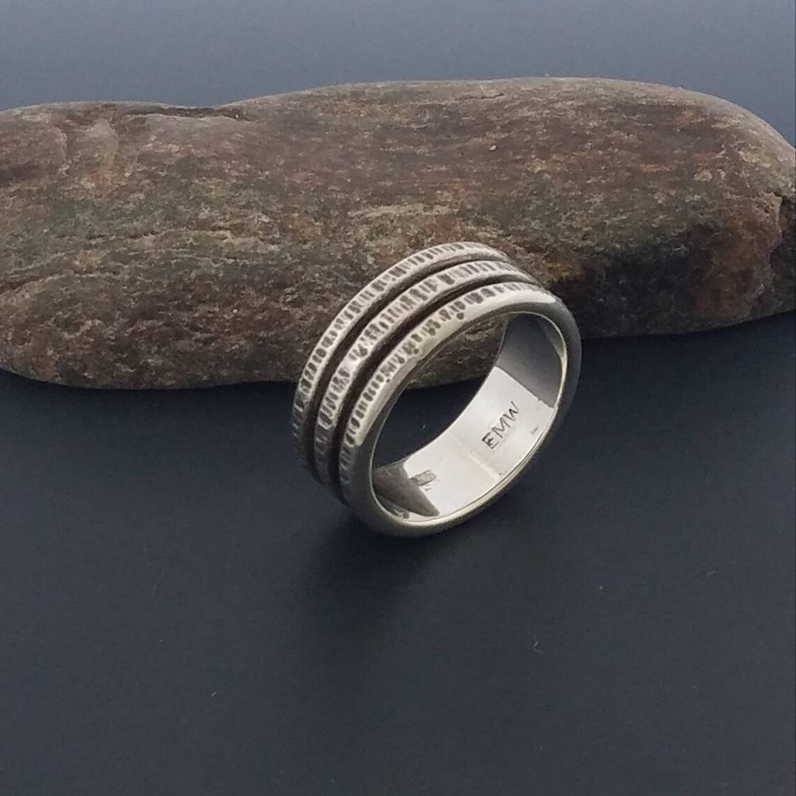 Sterling Silver Wide Ring Band for Men Heavy Silver Ring | Etsy