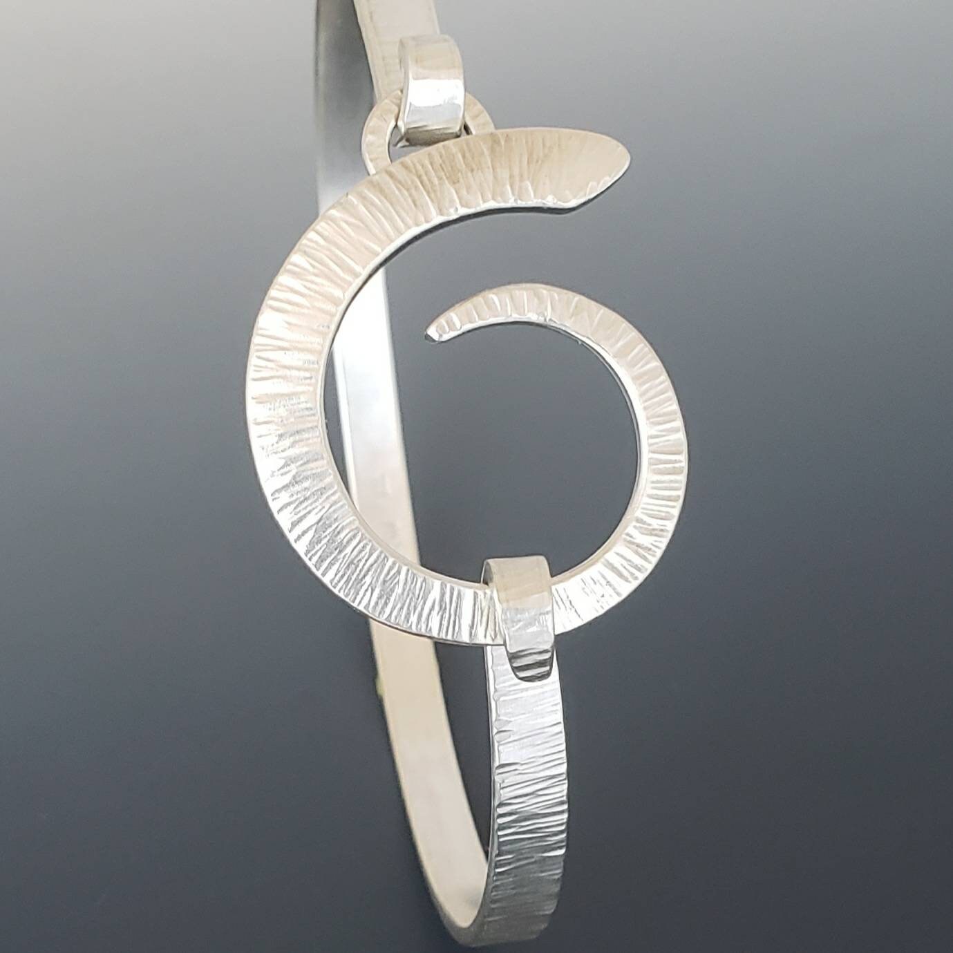 Handmade Forged Sterling Silver Spiral Bracelet: Artisan Jewelry - Etsy