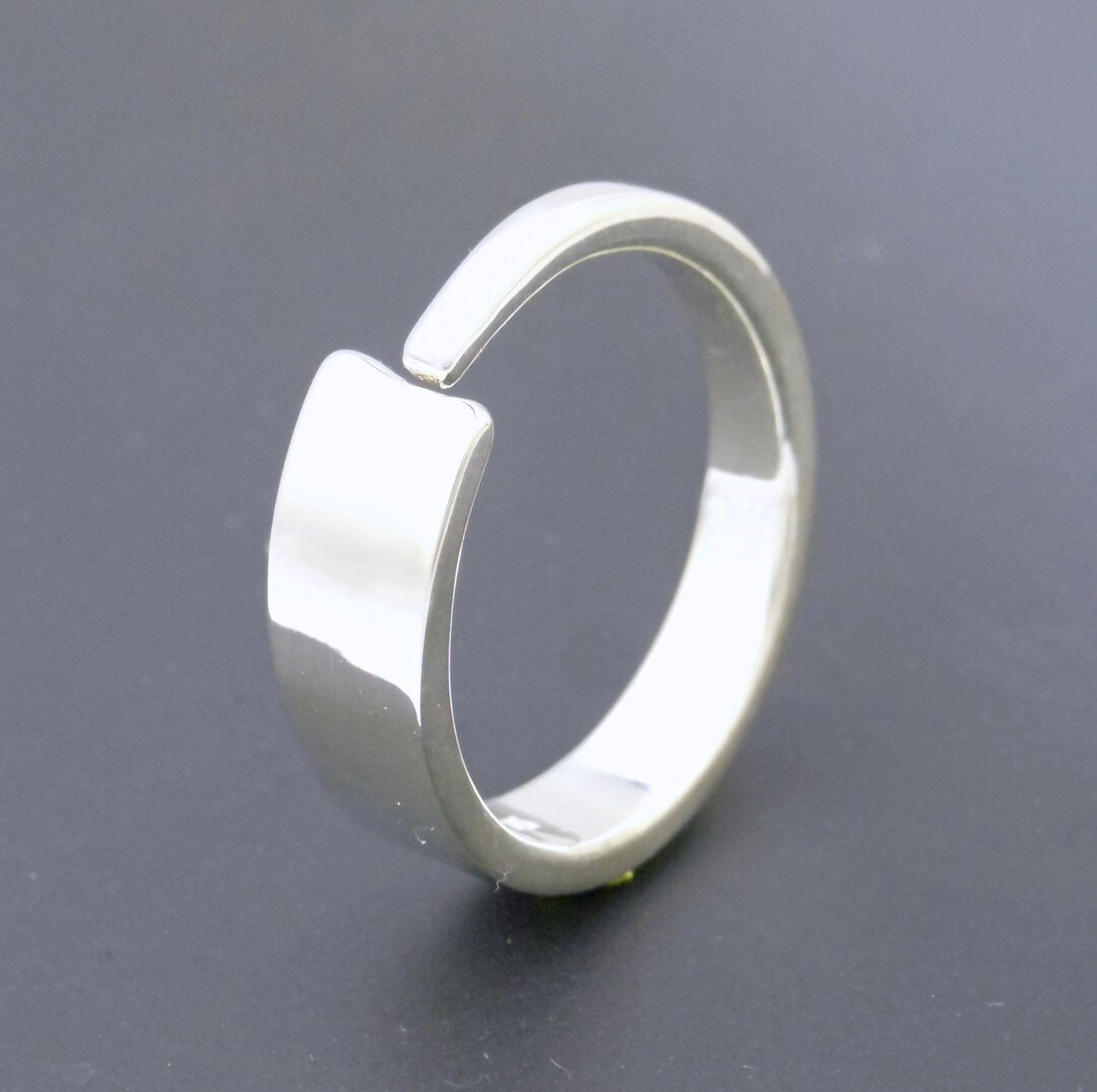 Hand Forged Sterling Silver Enso Ring: Minimalist Wedding Band - Etsy UK