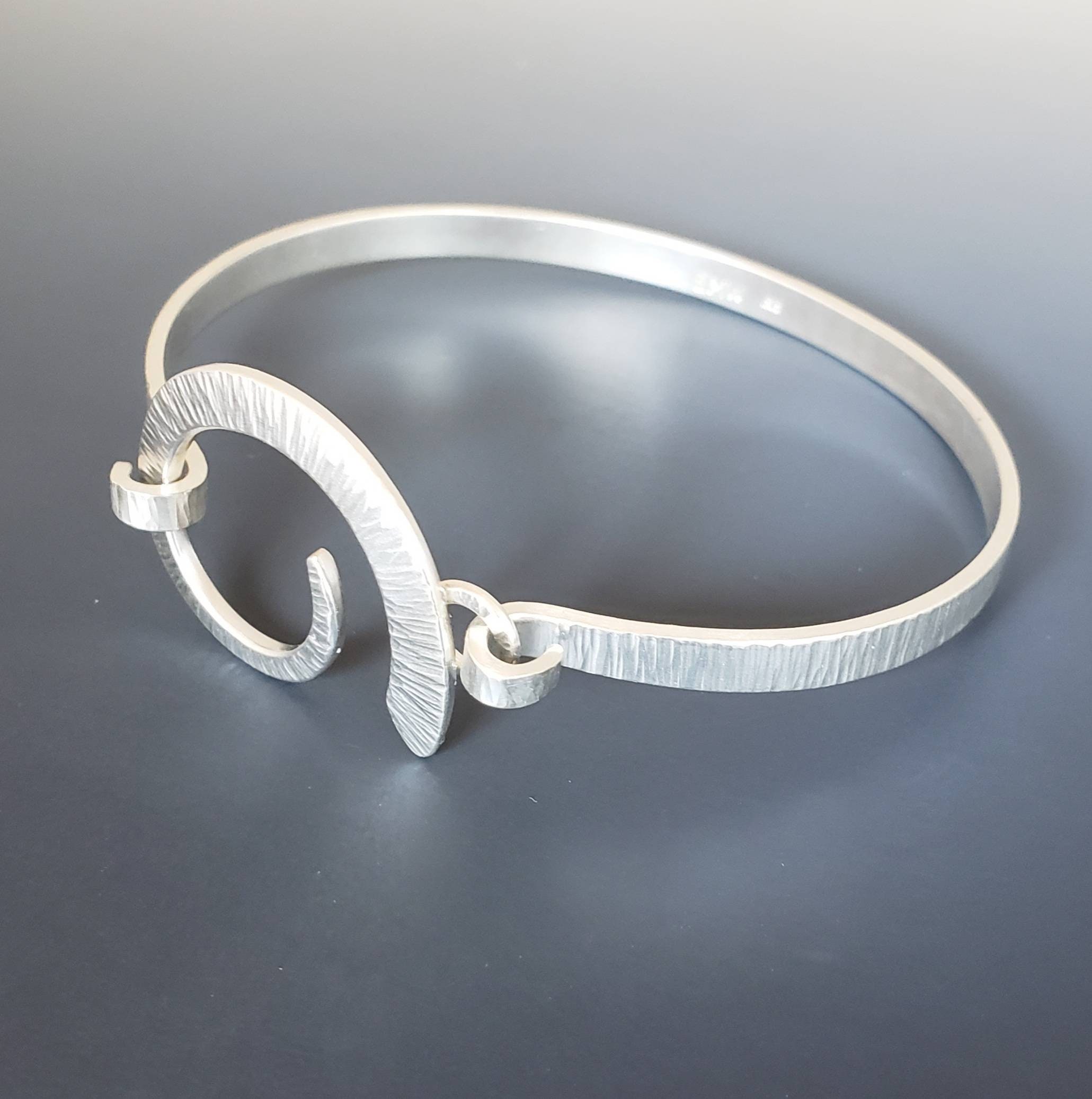Handmade Forged Sterling Silver Spiral Bracelet: Artisan Jewelry - Etsy
