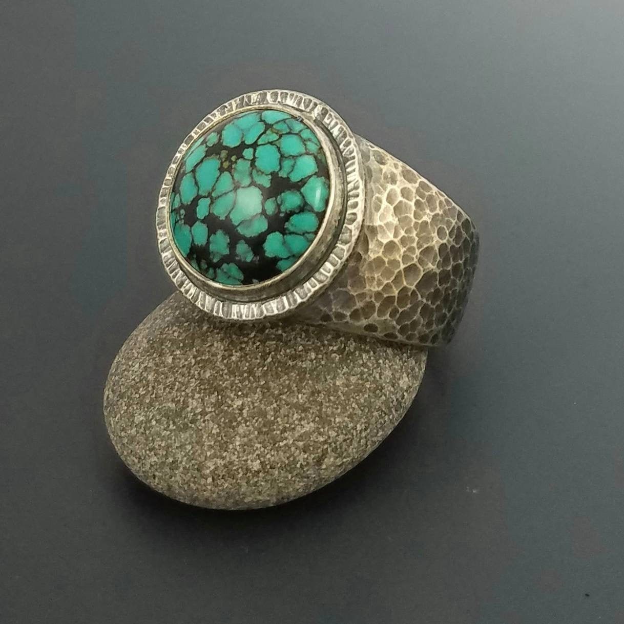 Sterling Silver Turquoise Ring For Men — EMW Metalworks - Artisan ...