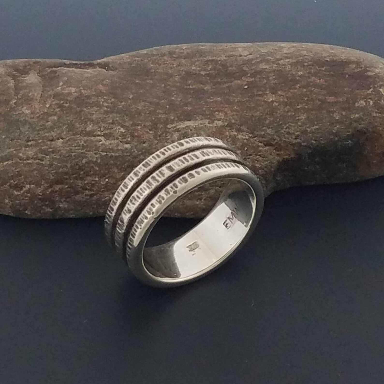 Sterling Silver Wide Ring Band for Men Heavy Silver Ring | Etsy