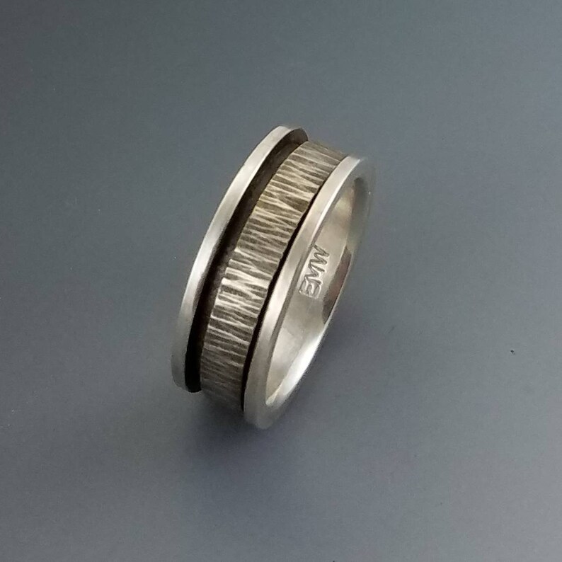 Handmade Sterling Silver Spinner Ring: Unisex Wedding Band - Etsy