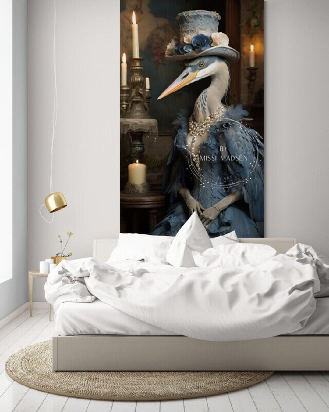 6"x9" Egret Journal Whimsical Haunting Slightly Dark Human-imagined AI ...