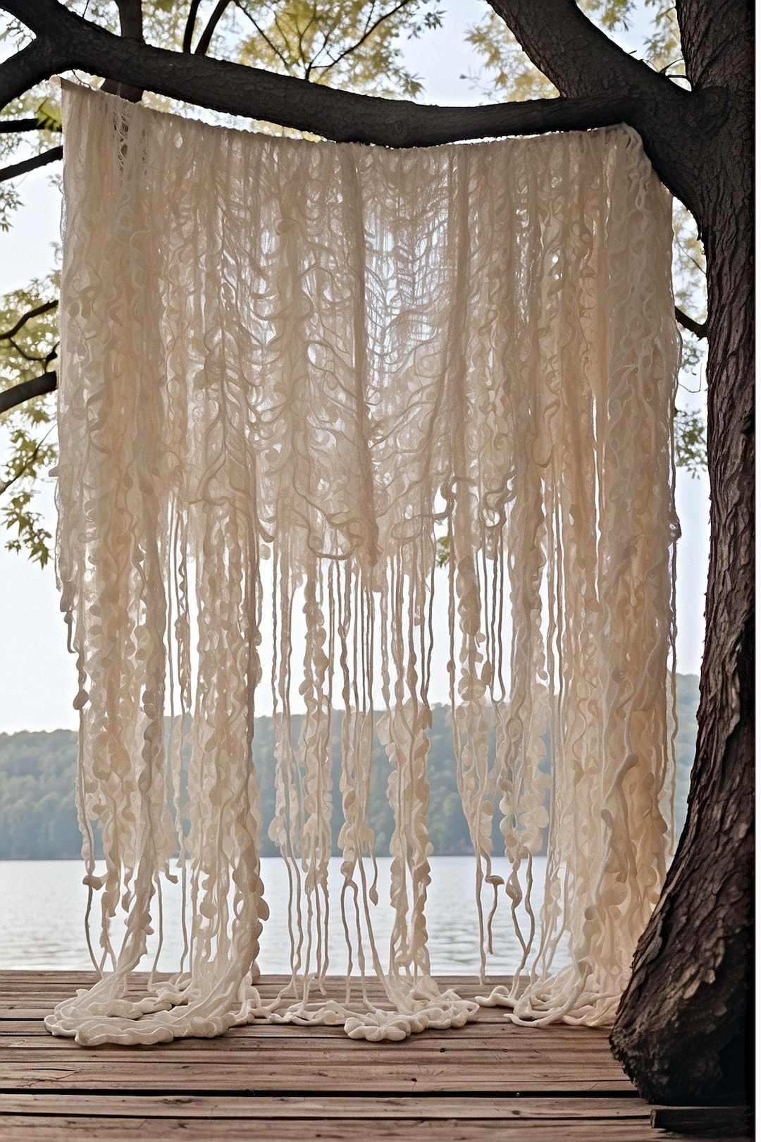 6.5 X 9.5 Journal Boho off White Draped Antique Victorian Lace Tree Backdrop Wedding Notebook ...