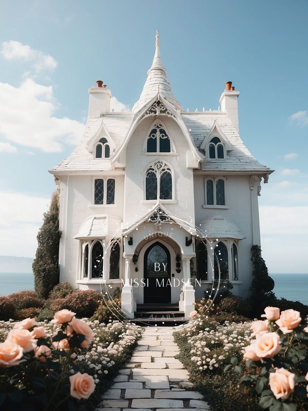 Cottagecore White Victorian Seaside Cottage 6x9 Journal Whimsical Human ...