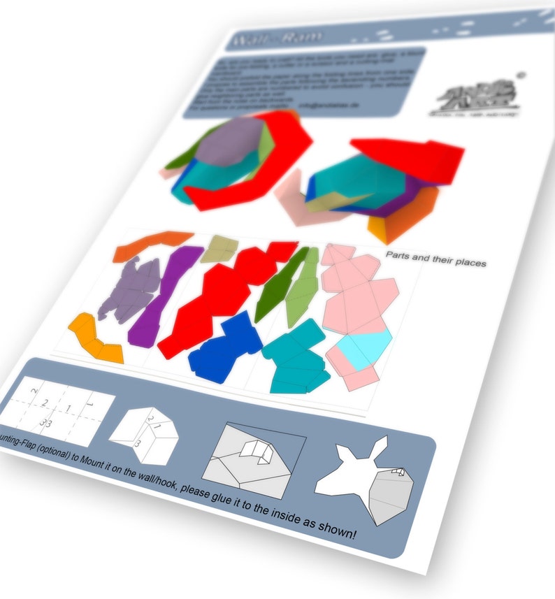 Mr Wall-ram, a Papercraft - Etsy