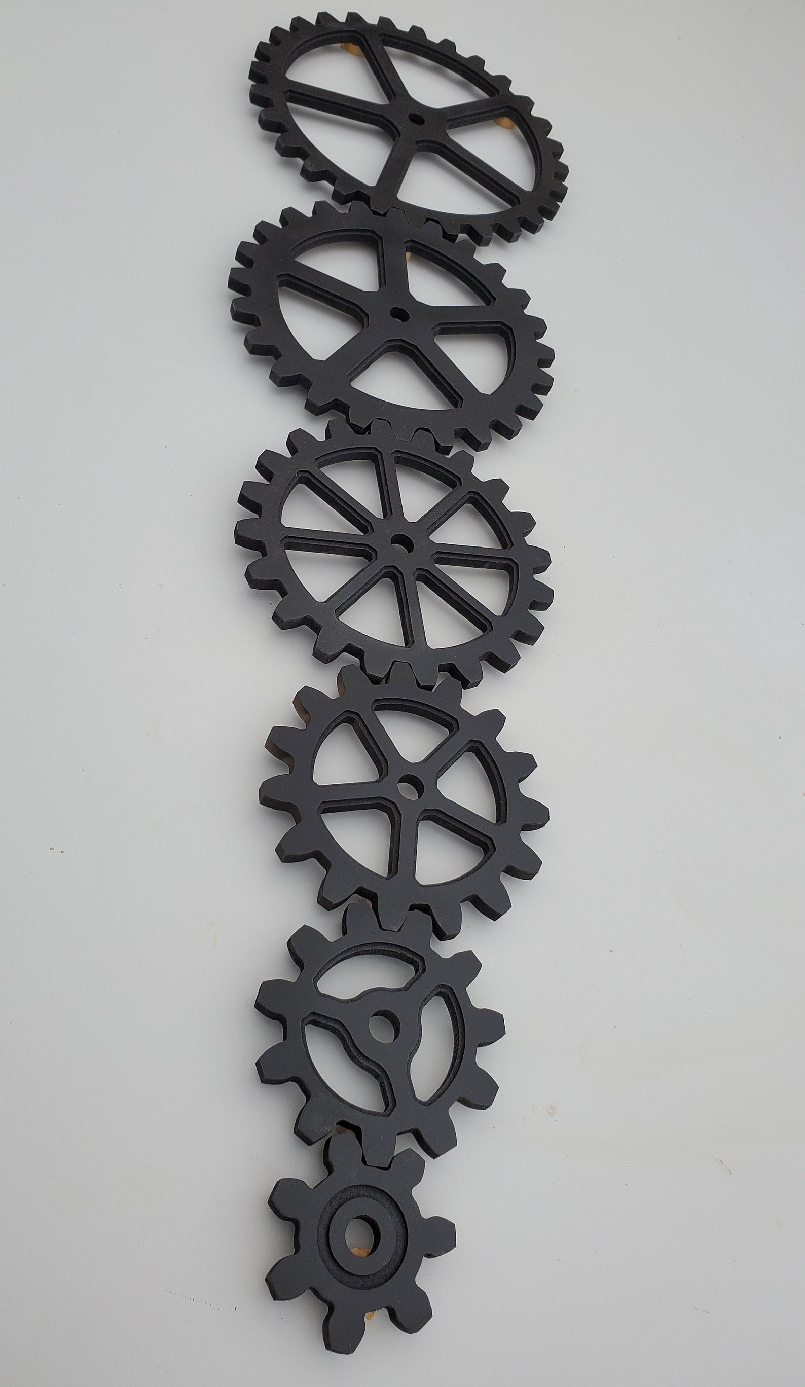 Six Gear Wall - Black - Steampunk Industrial Americana Cog Wheel Cogs ...