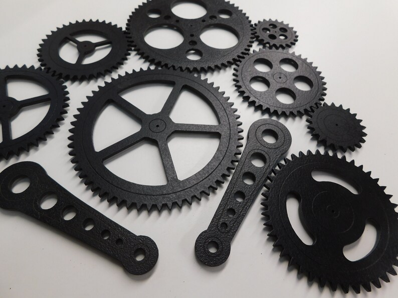 Steampunk Gears Wall Decor Eight Gears Two Push Rods 10 | Etsy