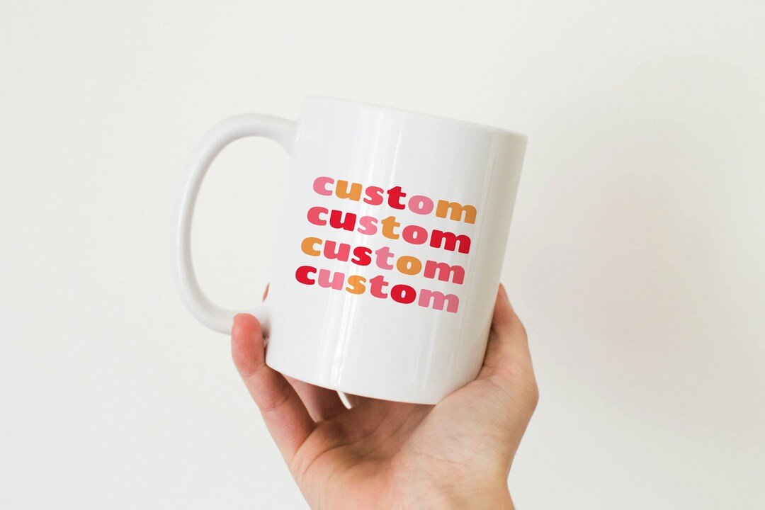 Custom Colorful Lettering Mug, Personalized Colorful Word Mug, Custom ...