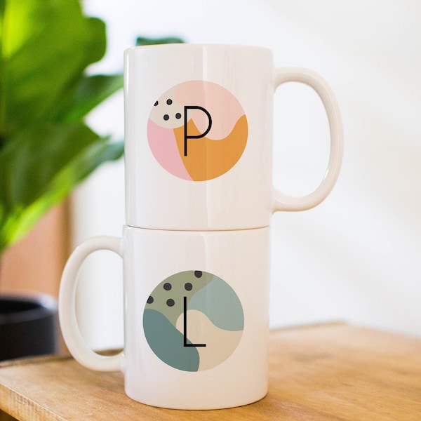 Initial Mugs - Etsy
