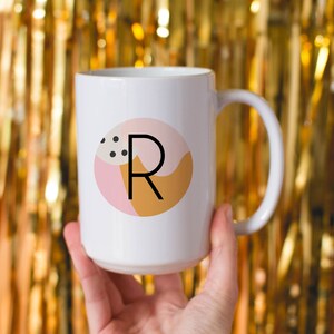 Personalized Abstract Initial Mug, Initial Mug, Custom Initial Mug ...