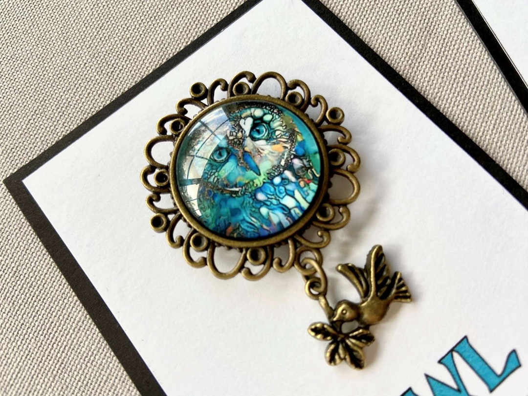 OWL Brooch Pin - Without the Pin - Magnetic Bronze Bird Brooch - Etsy