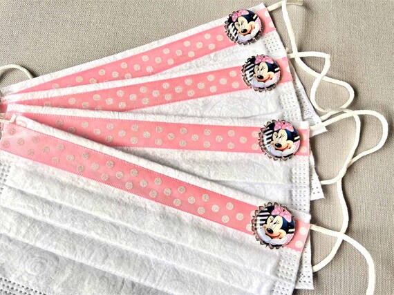 MINNIE MOUSE Disposable Face Masks With Minnie Glass CHARM - Etsy