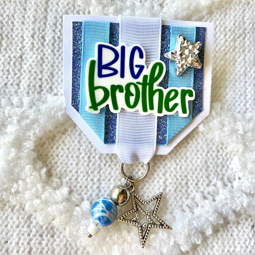BIG BROTHER Badge Pin - Baby Shower Corsage Pin - Big Brother Brooch ...