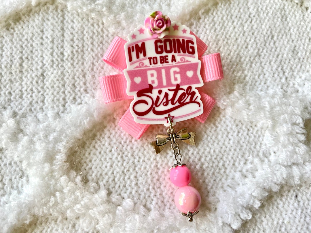 BIG SISTER Baby Shower Pin - Baby Shower Corsage Pin - Big Sister ...