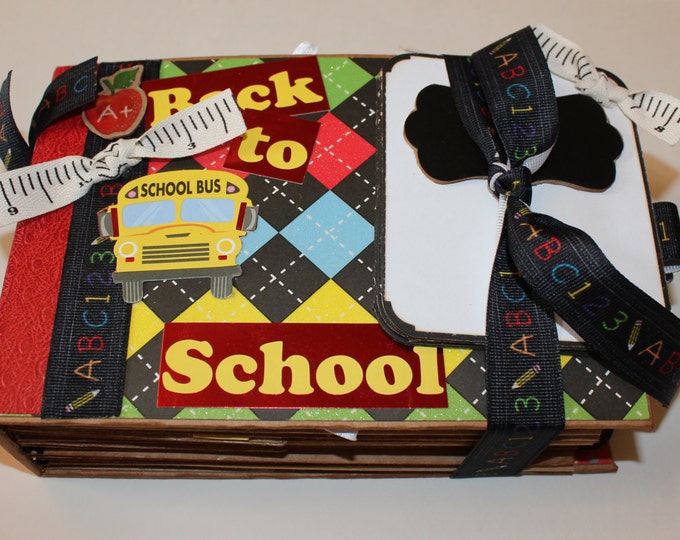 First Day of Preschool Scrapbook, Paper Bag Mini Album, First Day of ...