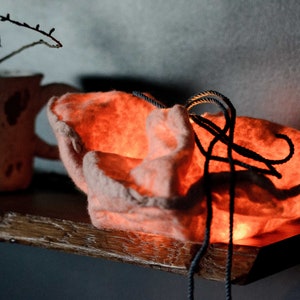 Pink Lighting Cloud Felted Wool Lamp LED Night Soft Light - Etsy