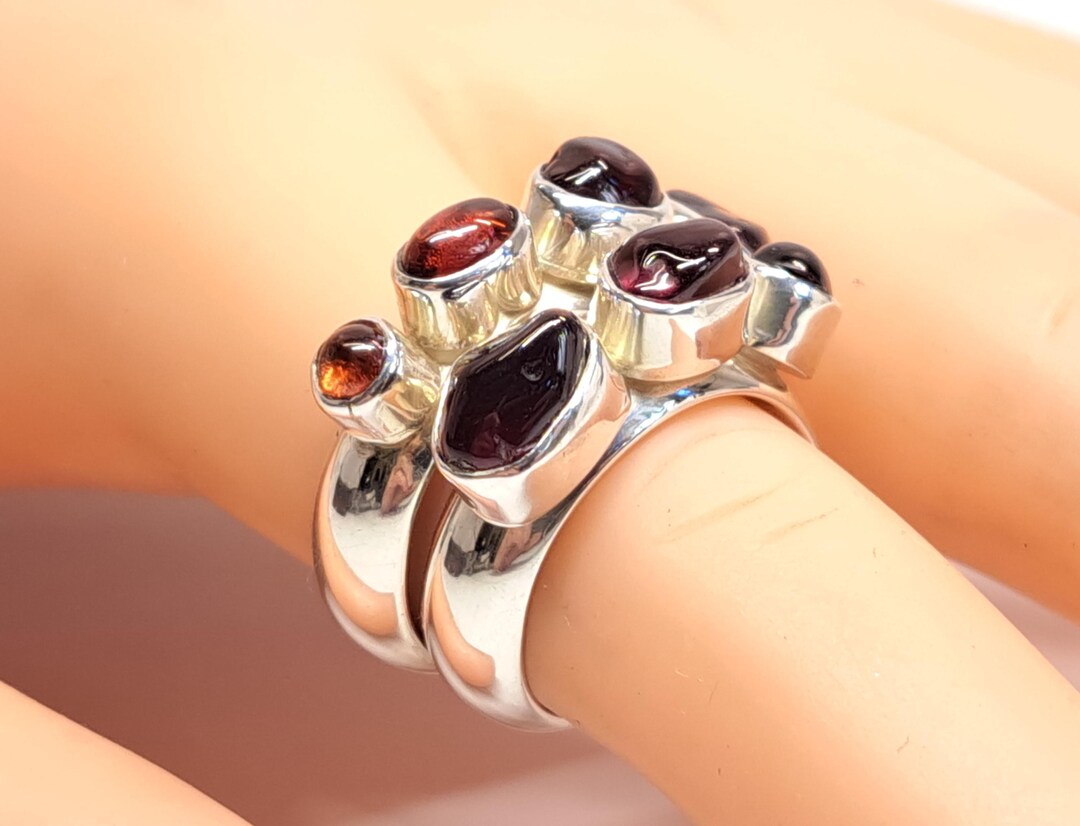 Vintage Lilly Barrack Hand Forged Sterling Silver Ring With Amethyst ...