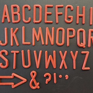 Vintage Red Plastic Tack-back Upper Case A-Z Letters Bulletin Board ...