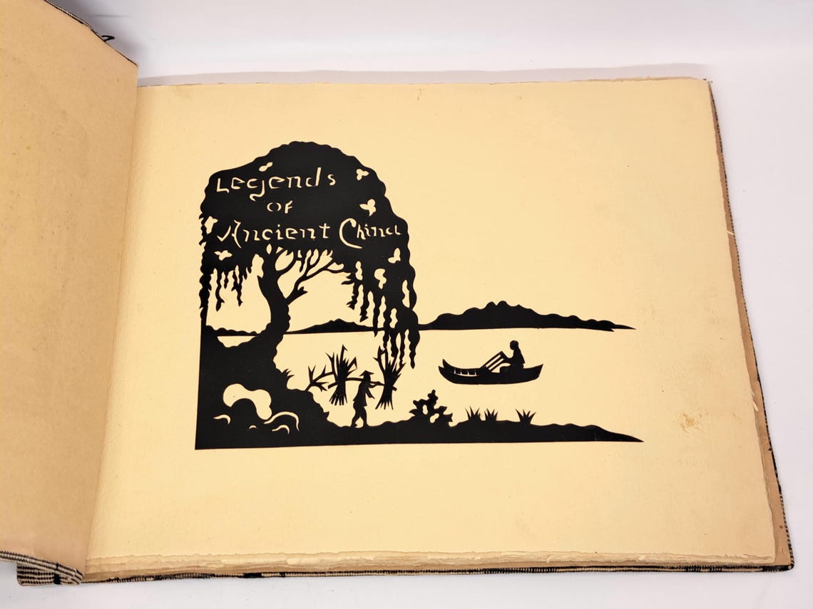 Vintage Legends of Ancient China - Chinese Silhouette Cutwork Book RARE ...