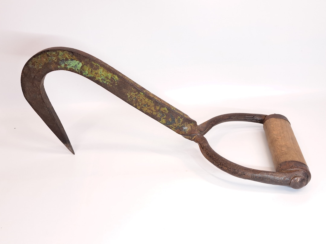 Antique Snow & Nealley Co. Bangor Maine Wrought Iron Ice Hook With Wood ...