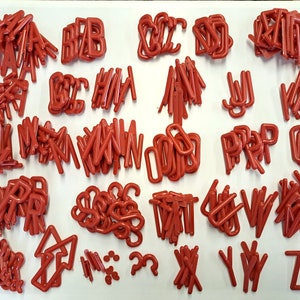 Vintage Red Plastic Tack-back Upper Case A-Z Letters Bulletin Board ...