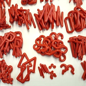 Vintage Red Plastic Tack-back Upper Case A-Z Letters Bulletin Board ...